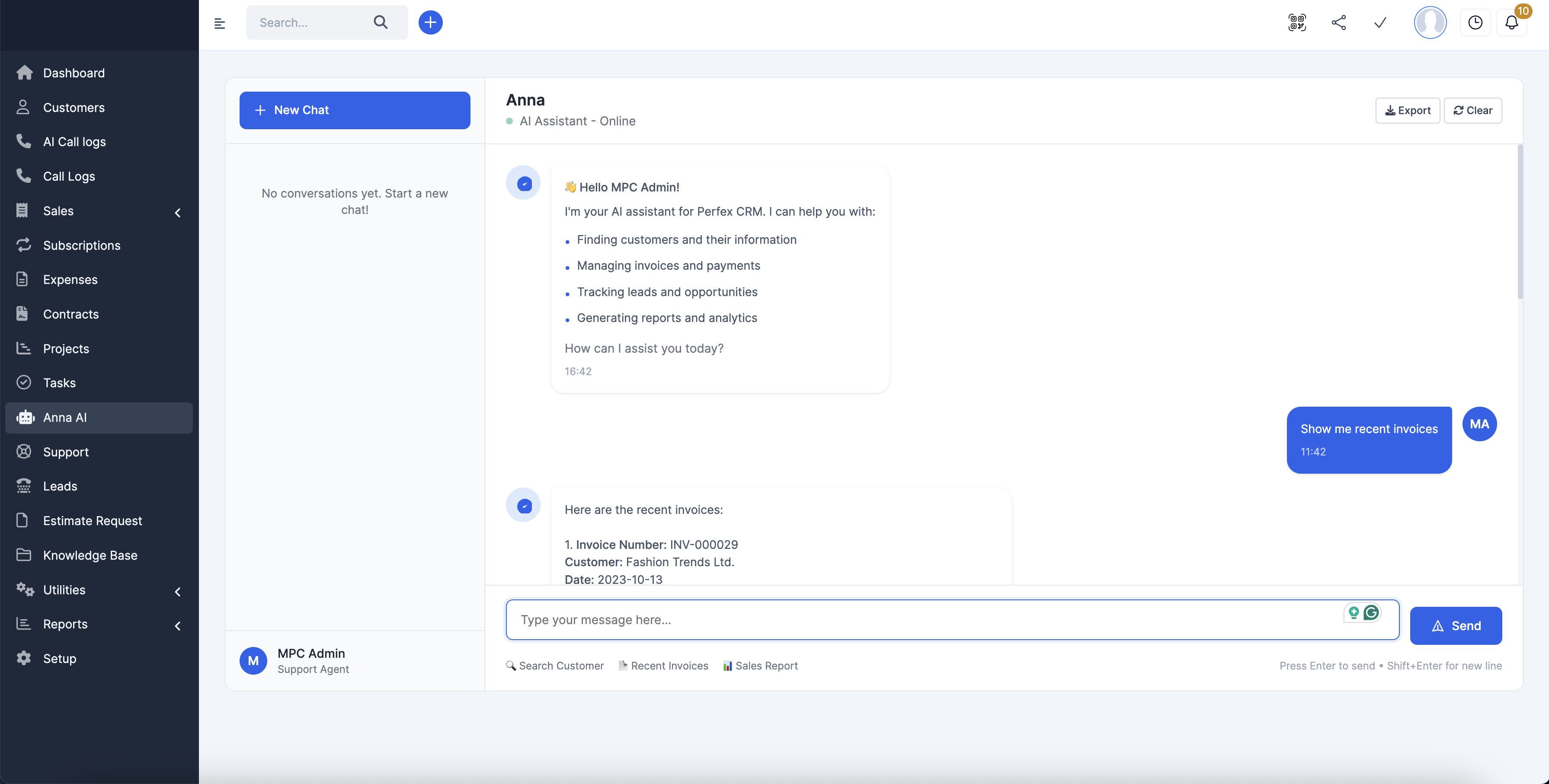 Anna – AI-Powered Copilot for Perfex CRM by designingmedia | CodeCanyon
